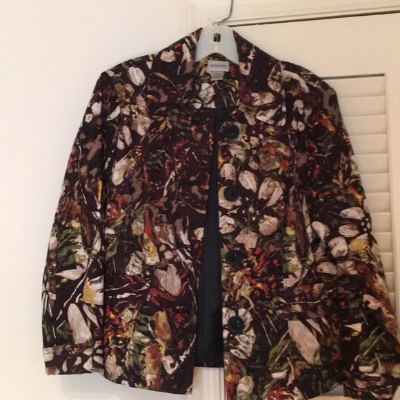 Chico's | Jackets & Coats | Beautiful Fall Foliage Color Print Cotton ...